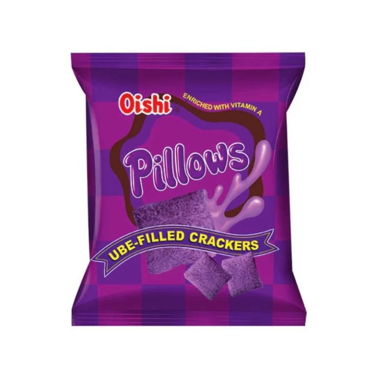 Oishi Pillows Ube Filled Crackers 38g | Cosmo Cash & Carry